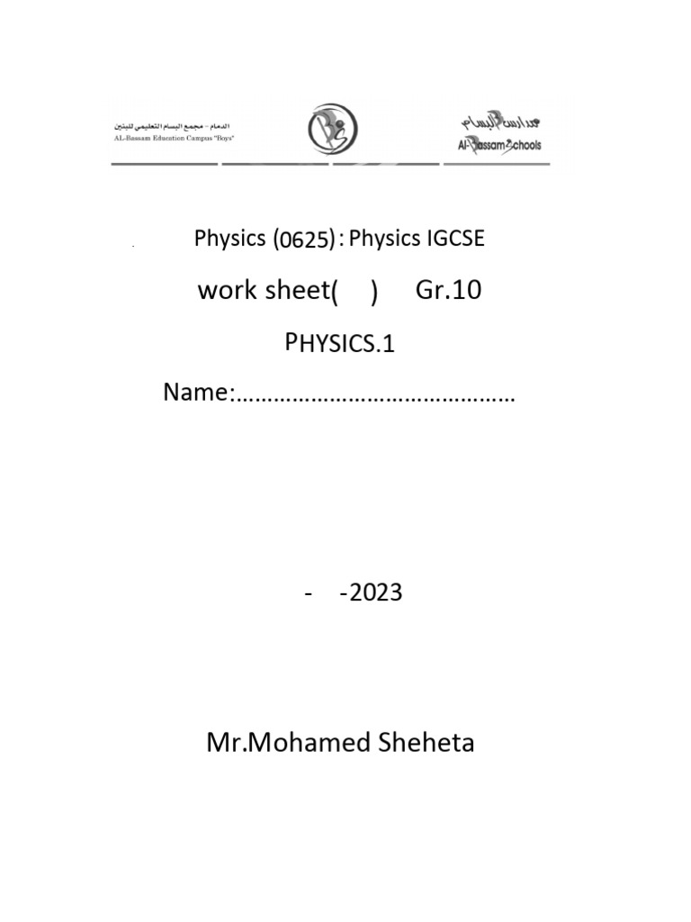 Work Sheet 10.OL - Answers | PDF