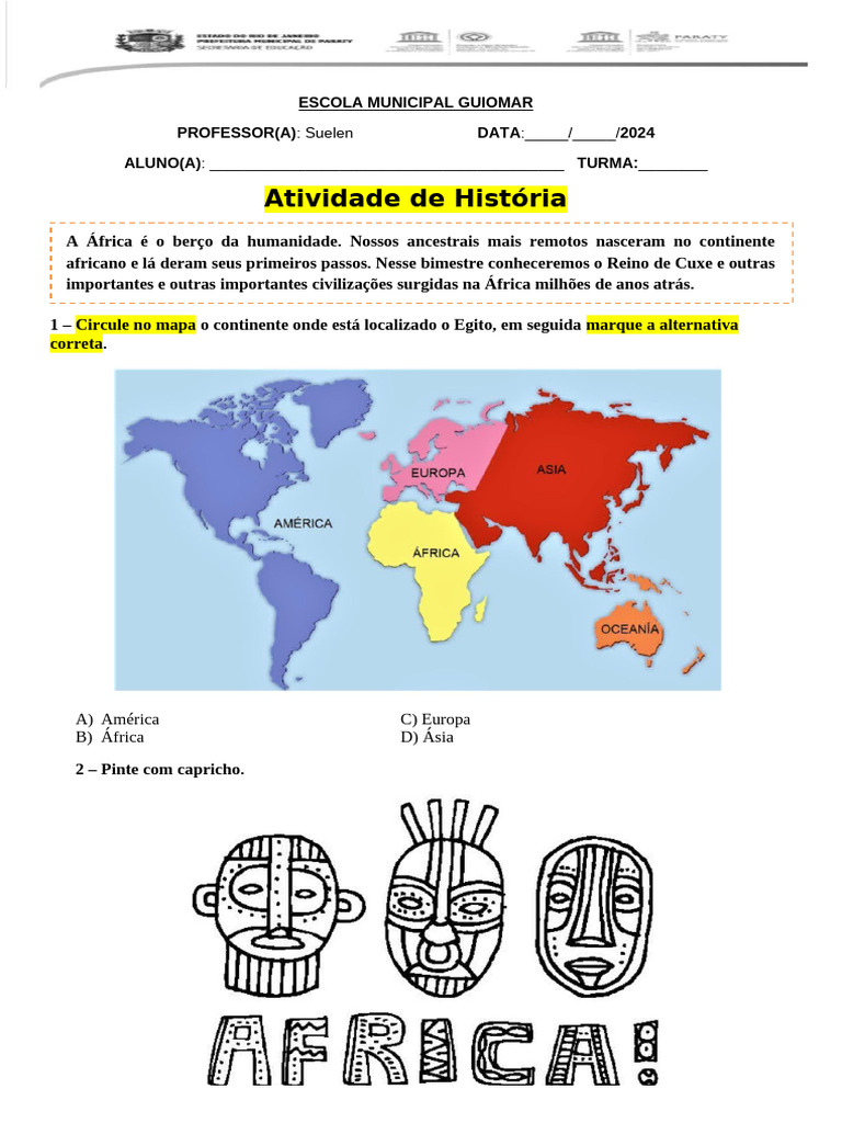 Africa Antiga - Adaptada - 6 Ano | PDF