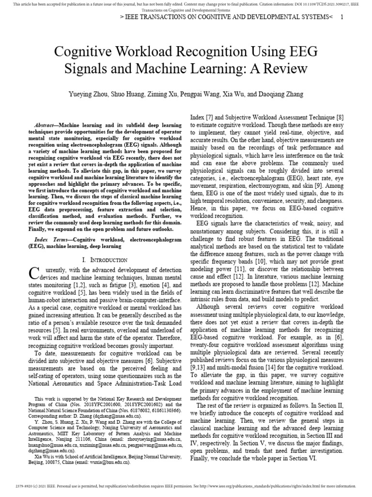 Cog Load Eeg ML and SL | PDF