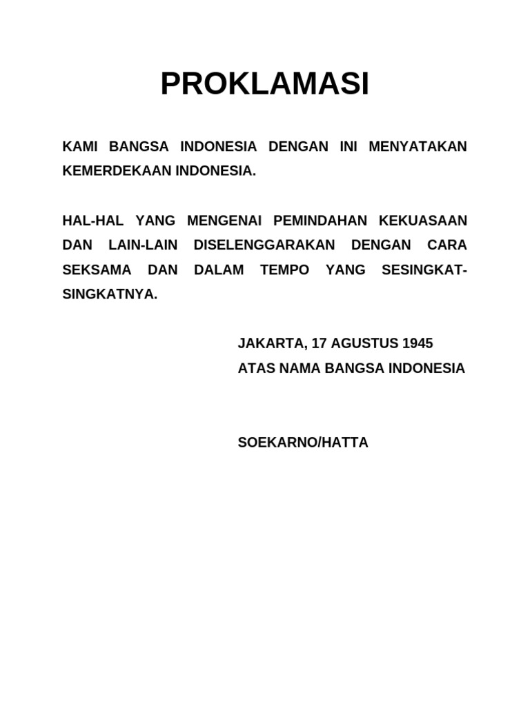 PROKLAMASI | PDF