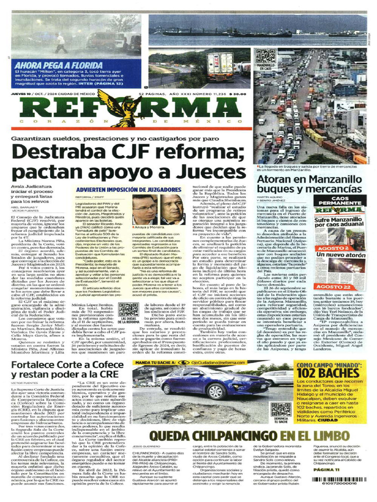 Primeras Planas Jueves 10102024 Sociedad Noticias | PDF | Negocios ...