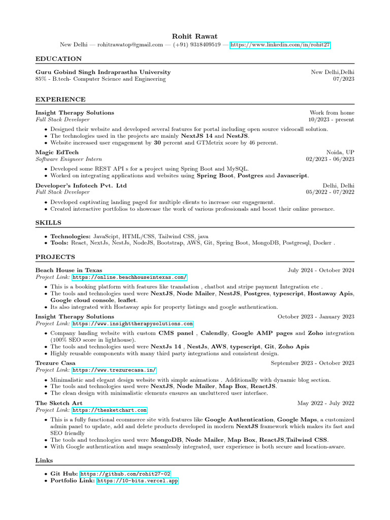 Rohit Resume 1 | PDF | Postgre Sql | Computing