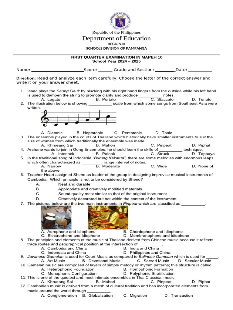 Periodical Test Grade 8 1STQ | PDF | Strength Training | Art