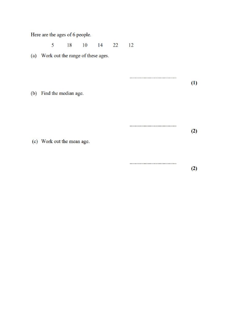 Statistics Revision Worksheet-1 | PDF