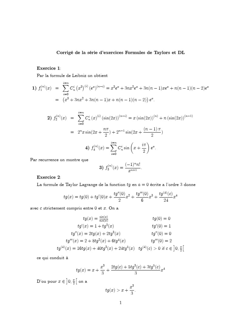 Corrigé Exos DL | PDF