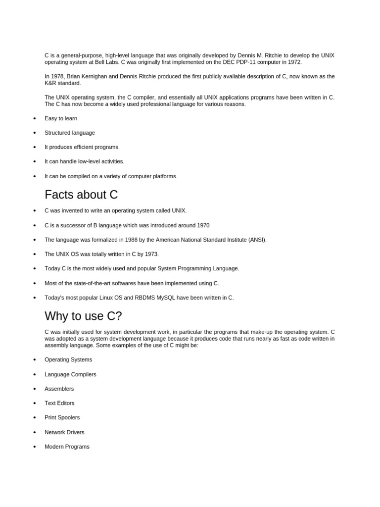 C Introduction | PDF