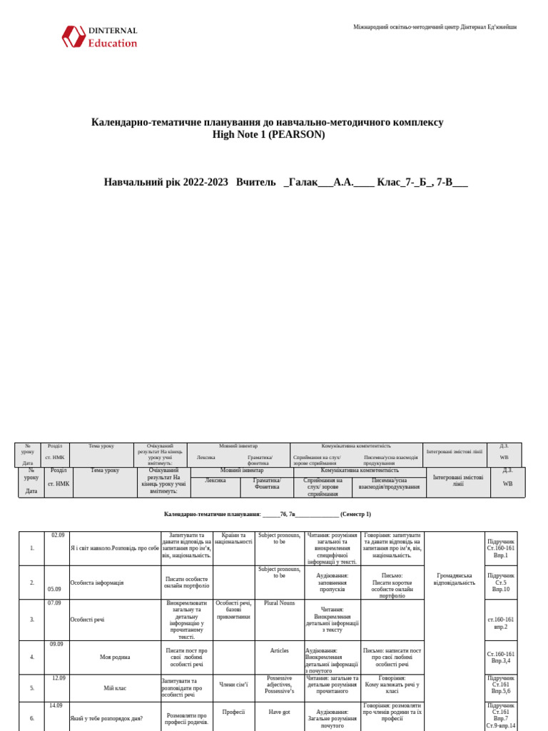 High Note 1 Pdf