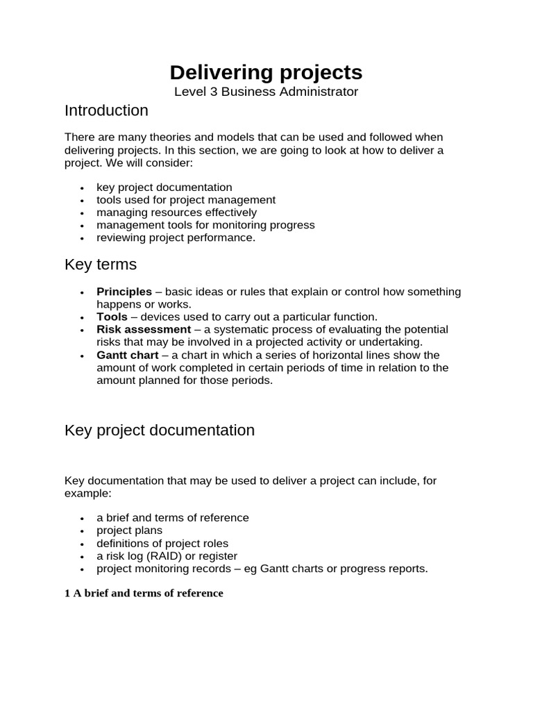 Delivering Projects | PDF