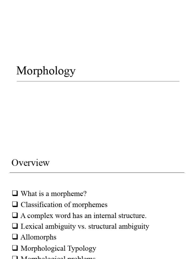 LING 200 Chapter 4 Morphology | PDF