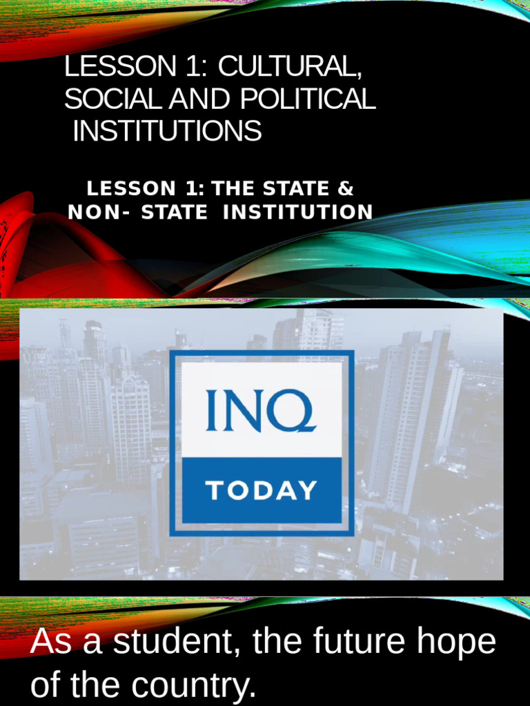 Lesson 1 State Non State Institution | PDF