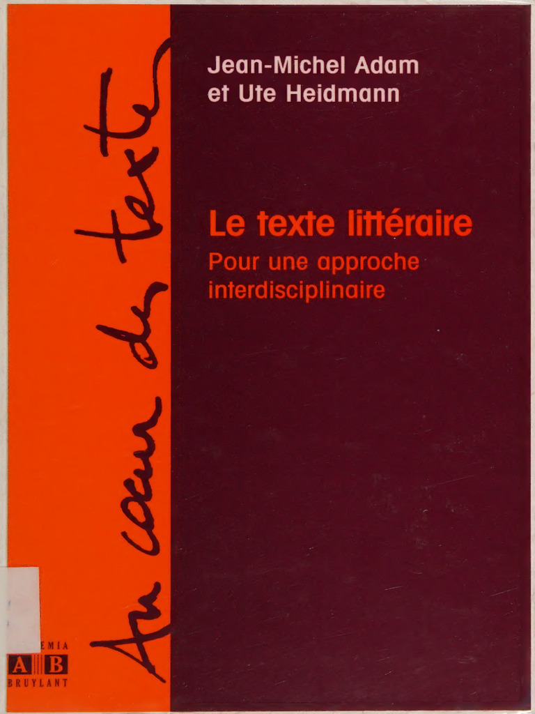 Jean-Michel Adam - Le Texte Littéraire-Jericho | PDF