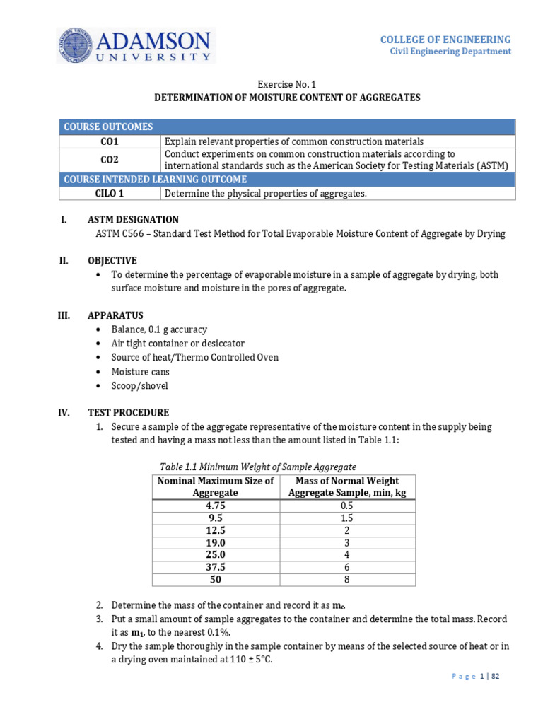 Construction Materials & Testing Lab Manual | PDF