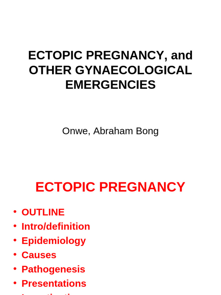 Ectopic Preg & Other Gynae Emergencies 2023 | PDF