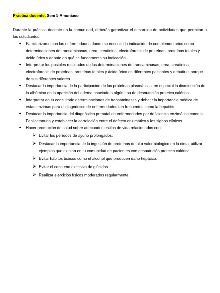 Práct Doc Sem 5 Amoniaco | PDF