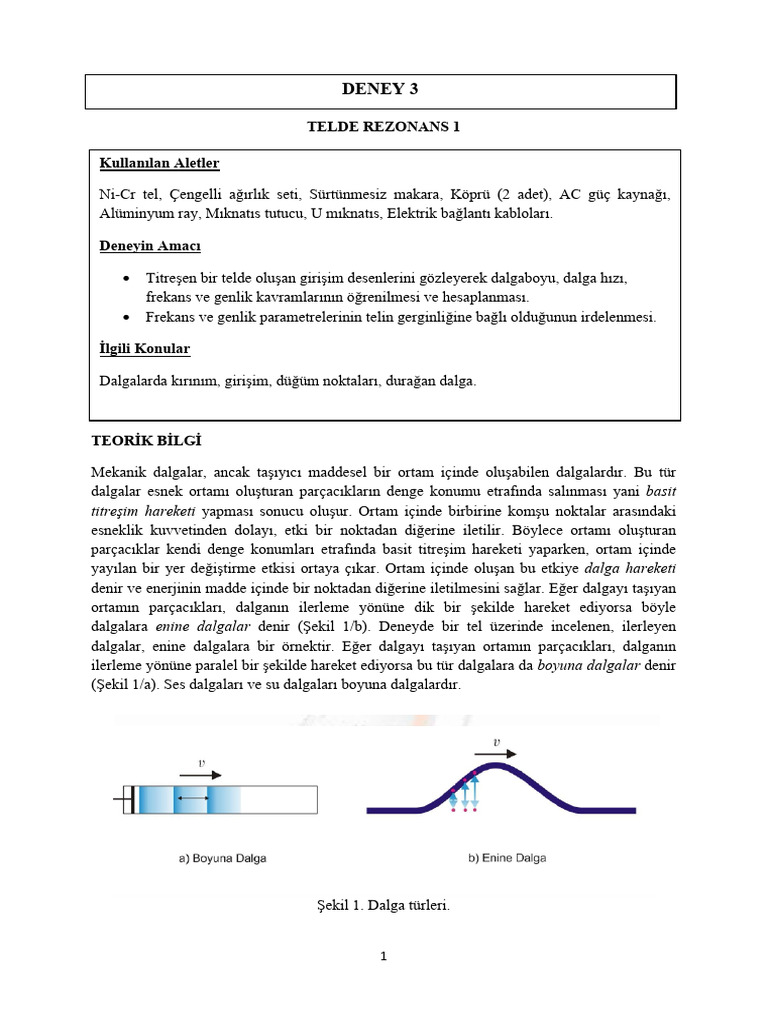 Dalgalar Deney 3 | PDF