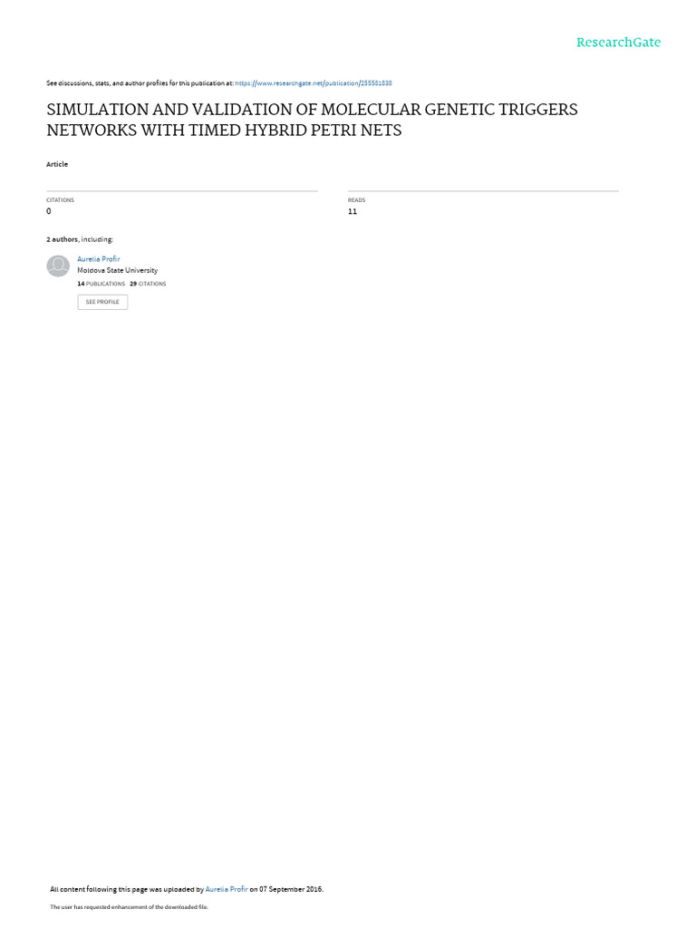 Simulation and Validation of Molecular Genetic Tri | PDF