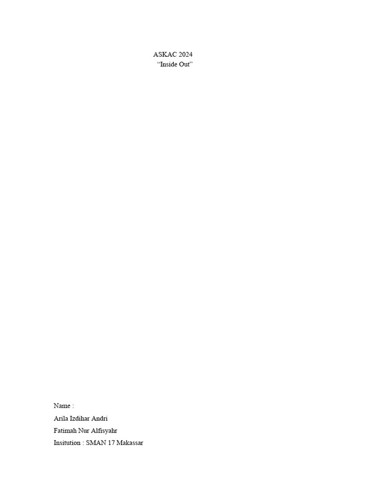 Script "Inside Out" Story Telling | PDF