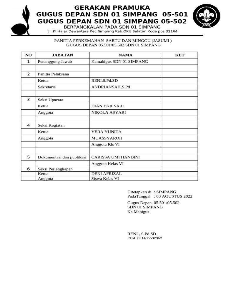 Susun Panitia Lomba | PDF
