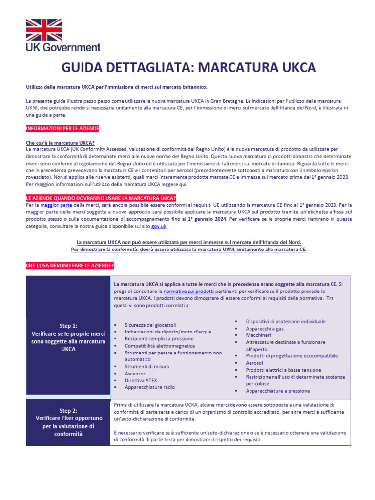 UKCA Step by Step Guide - ITALIAN | PDF