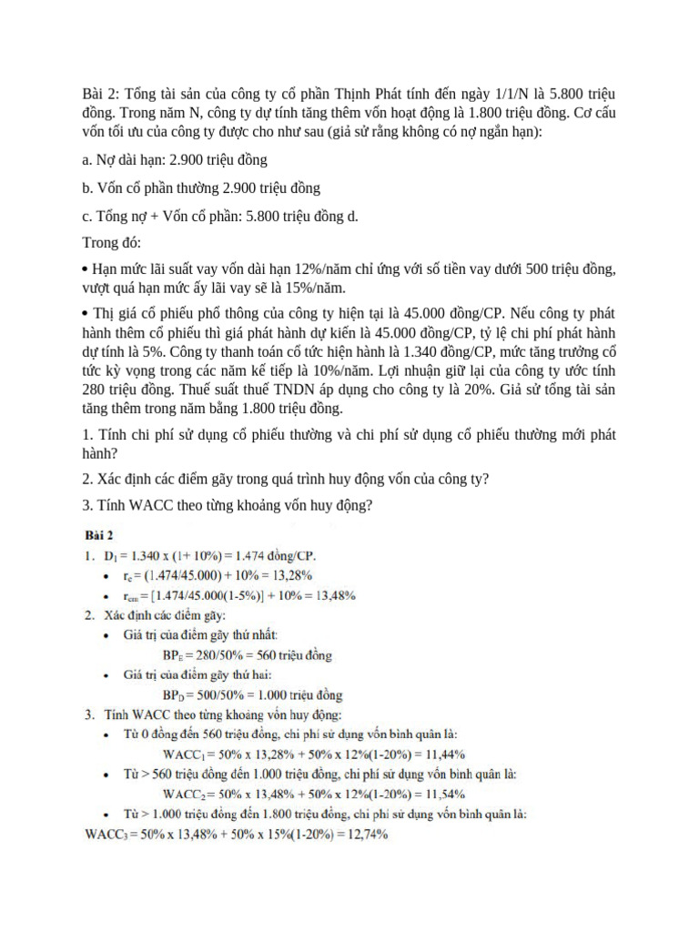 Bt Tcdn Điểm Gãy | PDF