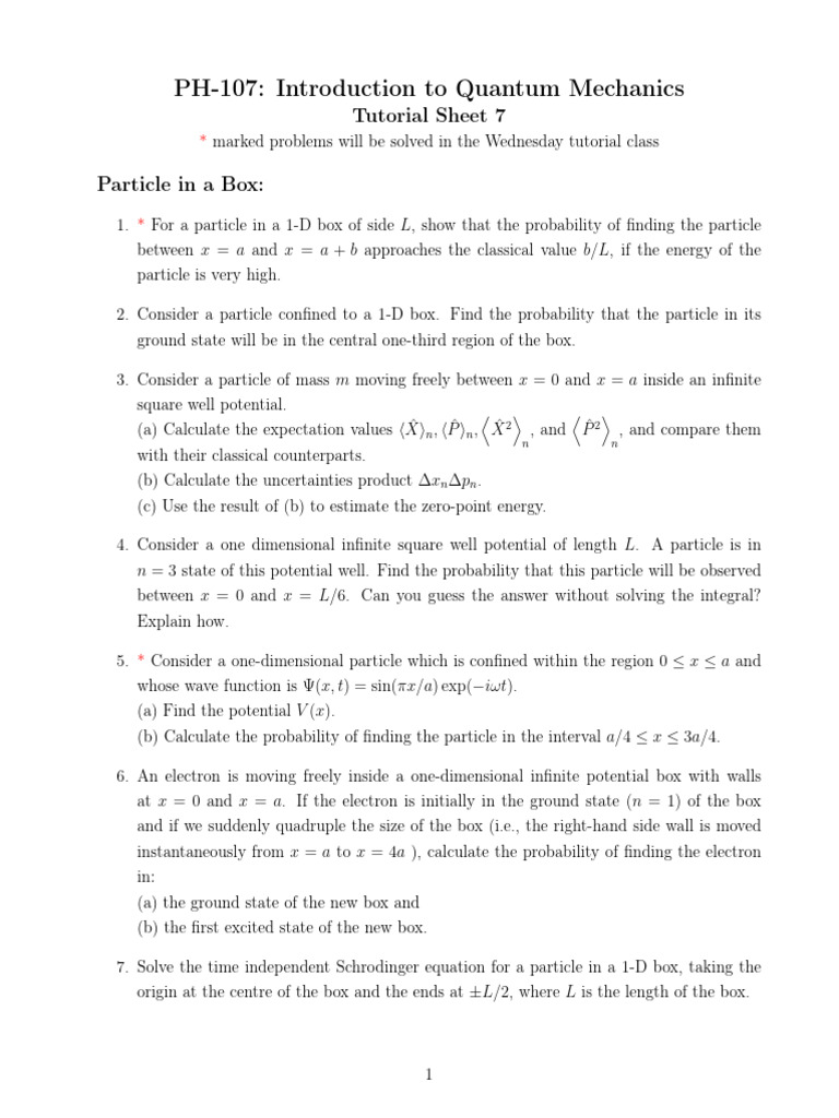 2021 PH107 Tutorial07 | PDF