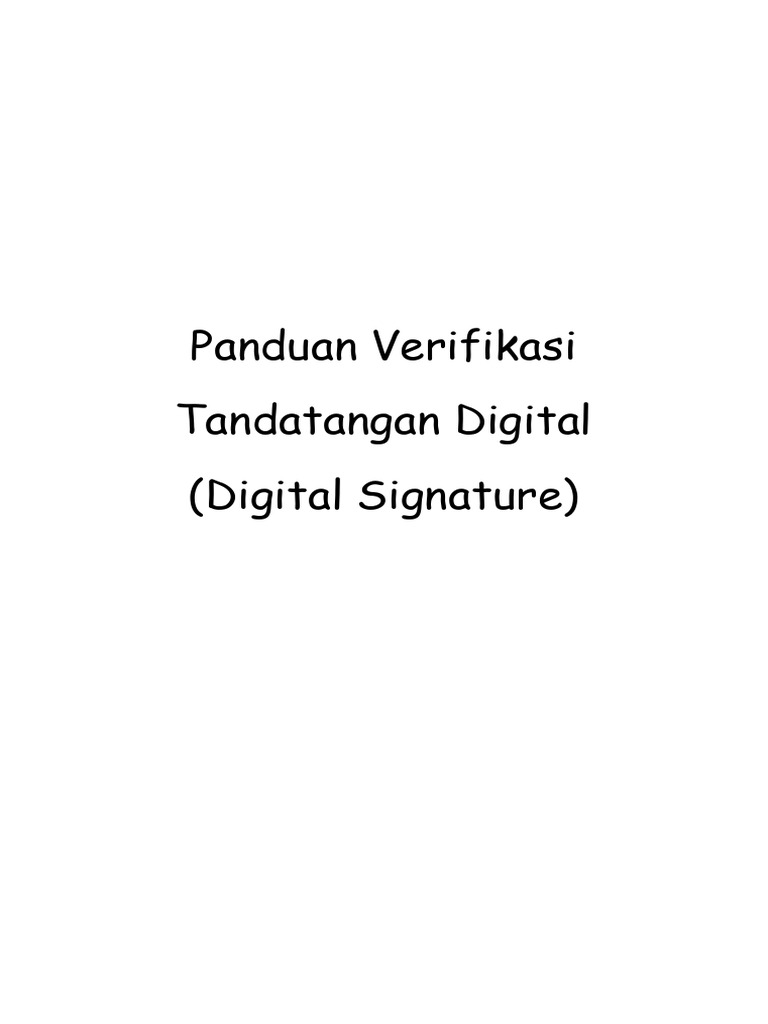 Panduan Verifikasi Tanda Tangan | PDF | Secure Communication | Security ...