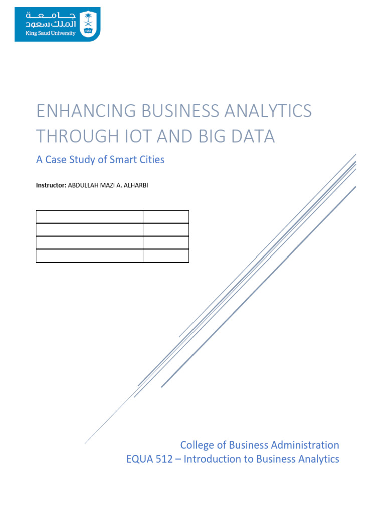 Enhancing Business Analytics Through IoT and Big Data (Project Proposal) | PDF
