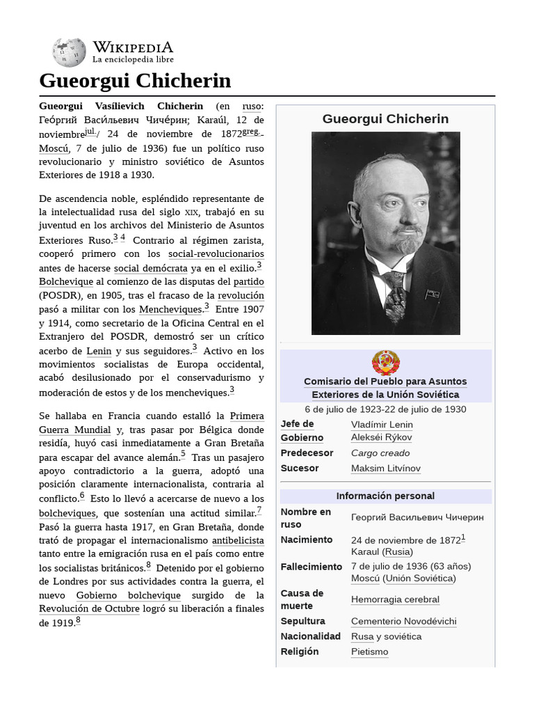 Gueorgui Chicherin | PDF