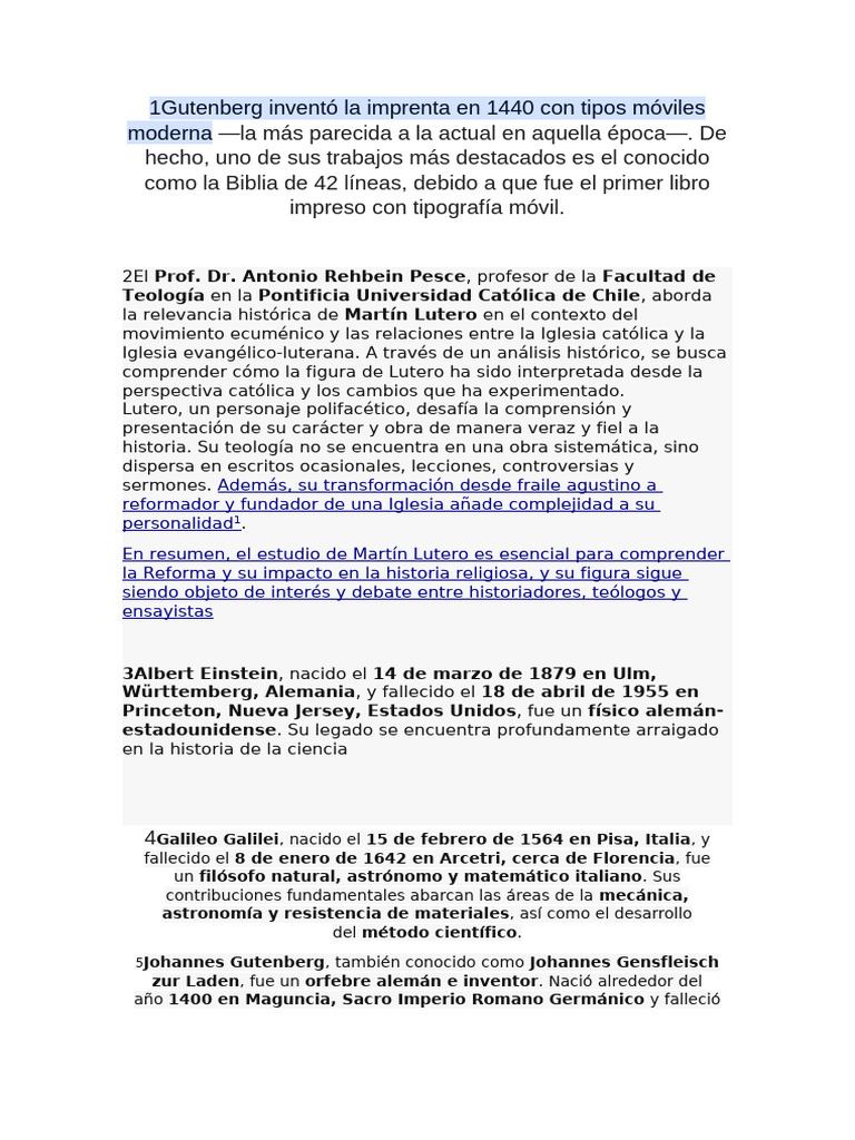 1gutenberg Inventó La Imprenta en 1440 Con Tipos Móviles Moderna | PDF