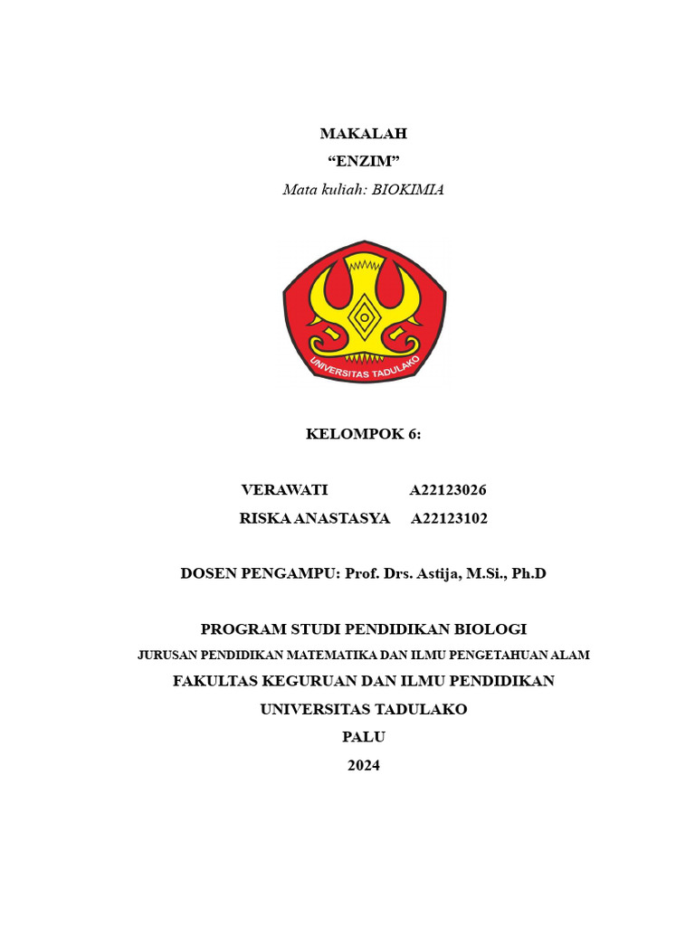 MAKALAH Enzim Kel.6 | PDF