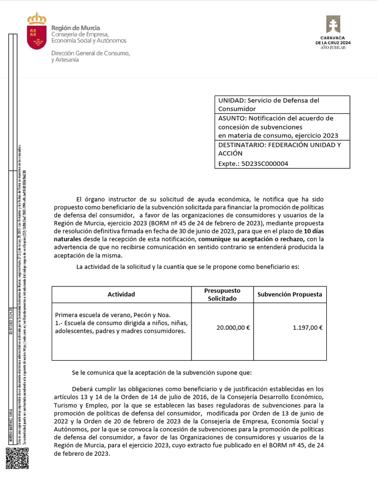04 Fedr Unidad y Acción Notificación Resolución Definiti (Copia) | PDF