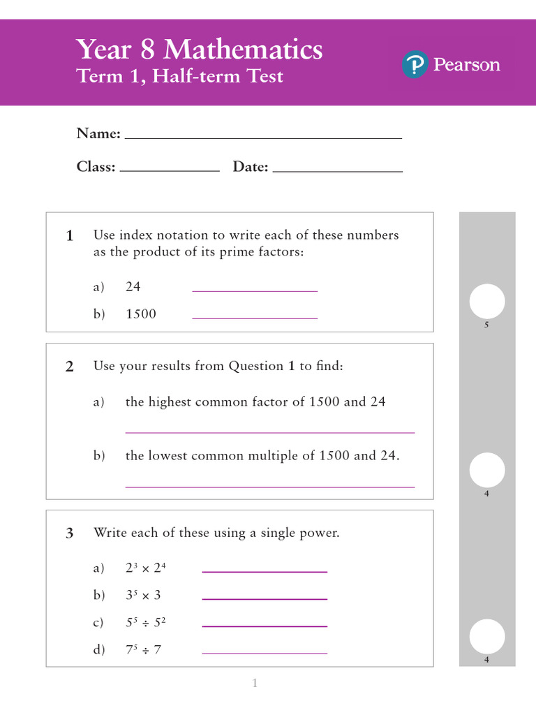 Year 8 Mathematics October Exam_231222_115351 | PDF