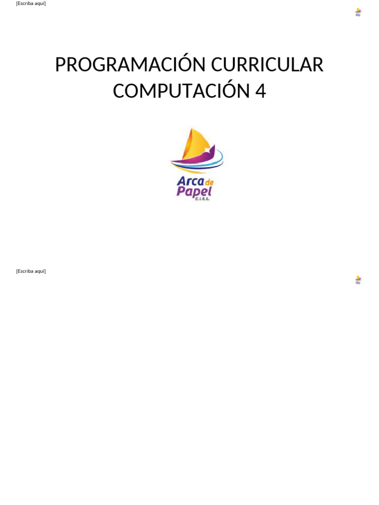 Computacio N Primaria 4to Grado Programaciones | PDF | Aprendizaje | Multimedia
