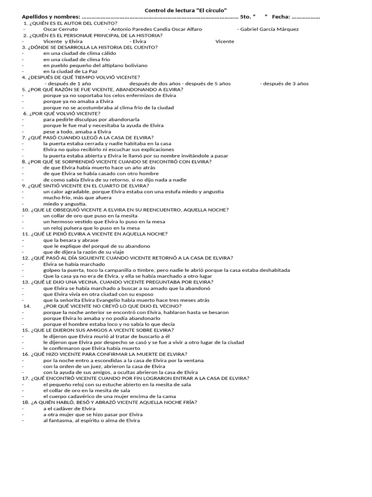 Control de Lec. Circulo | PDF