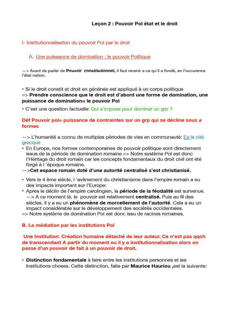 Cours 2 Droit Constit | PDF