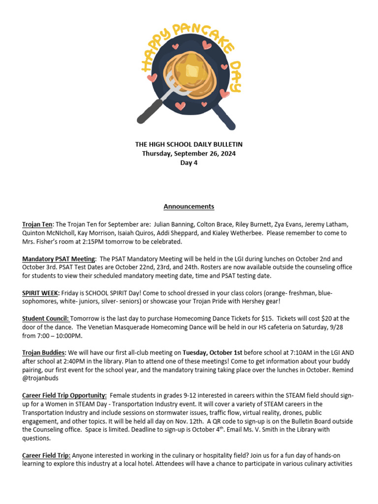 HHS Daily Bulletin - 9-26-2024 | PDF
