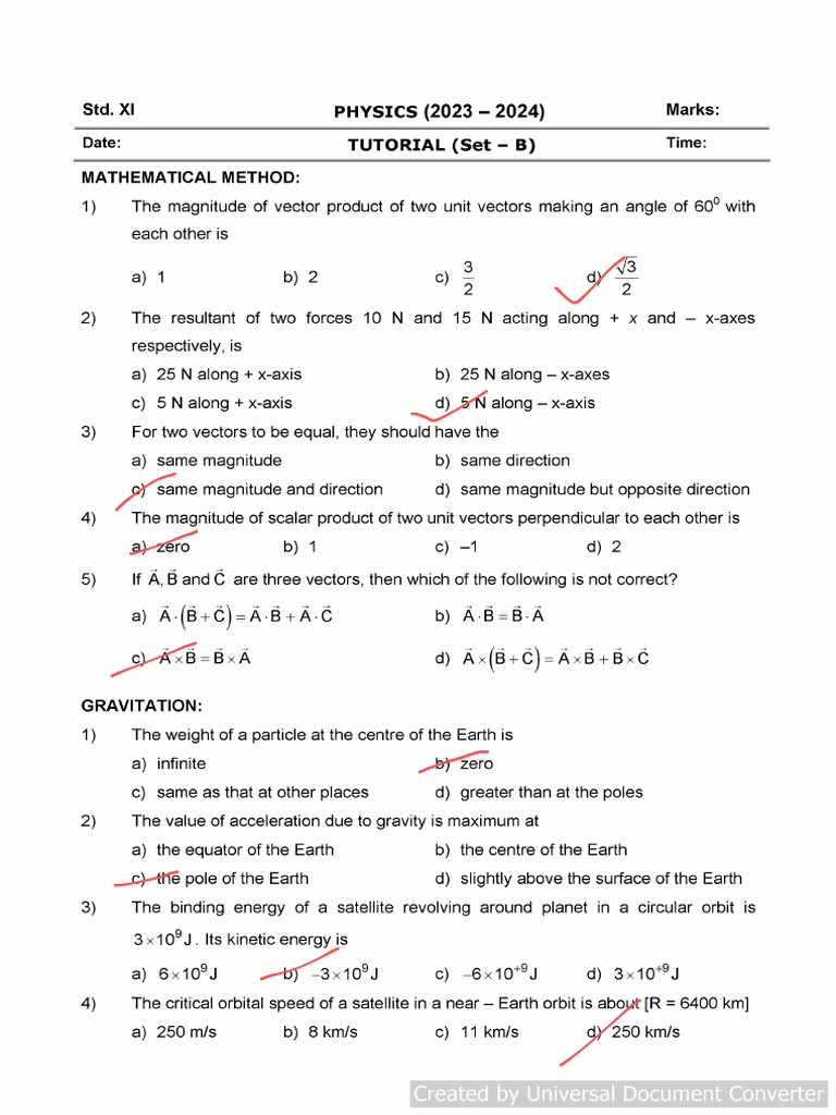 PHYSICS _Set - B_ _17.01.2023__copy | PDF