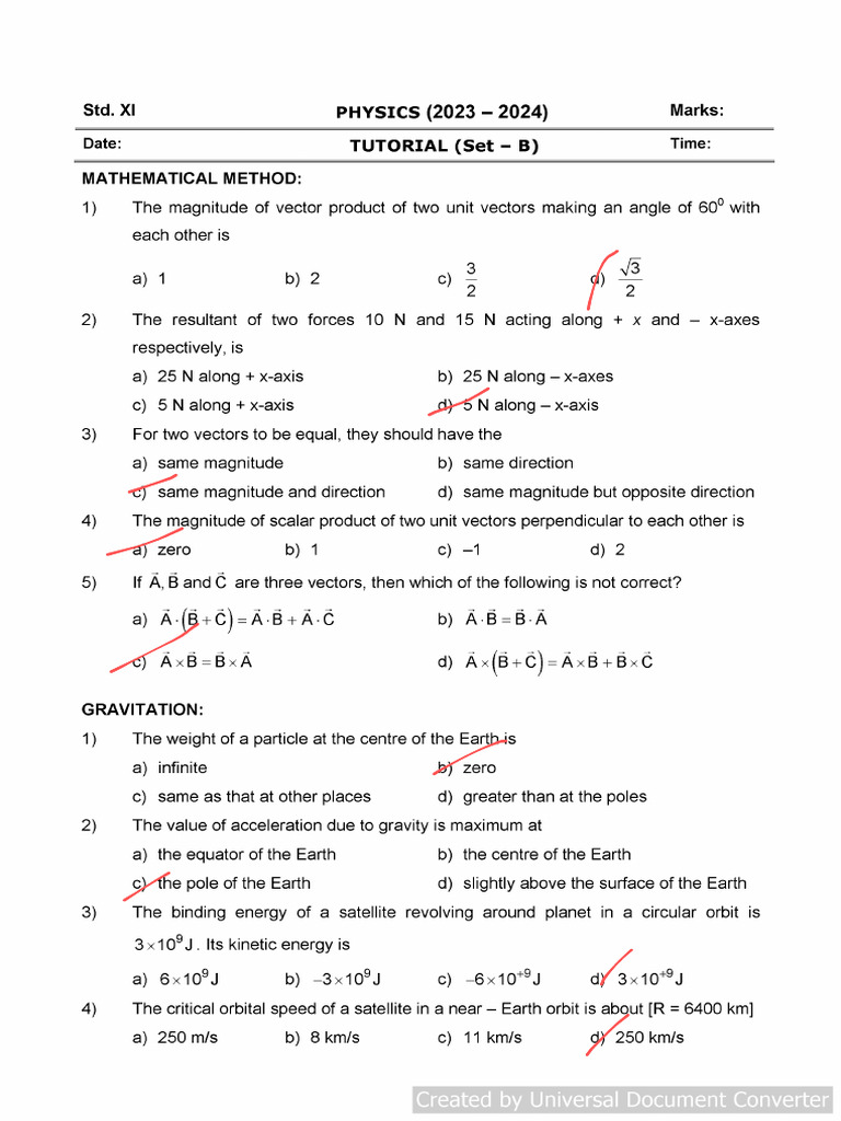 PHYSICS - Set - B - 17.01.2023 | PDF