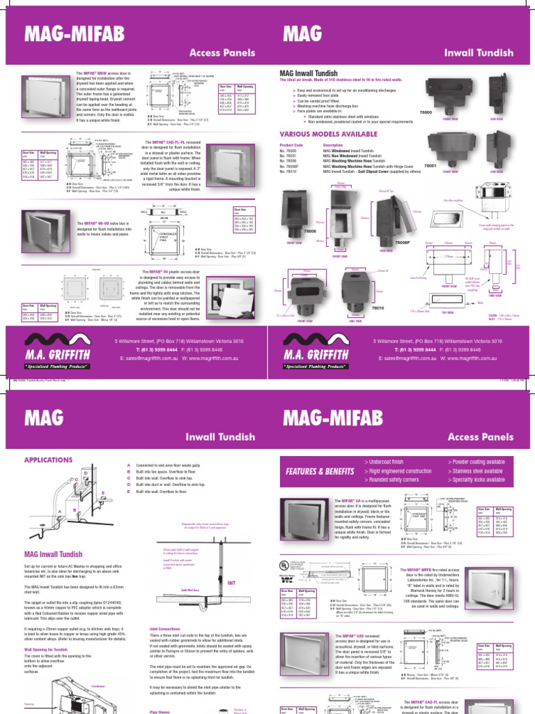 Ma Griffith Tundish Access Panel Broch | PDF | Drywall | Door