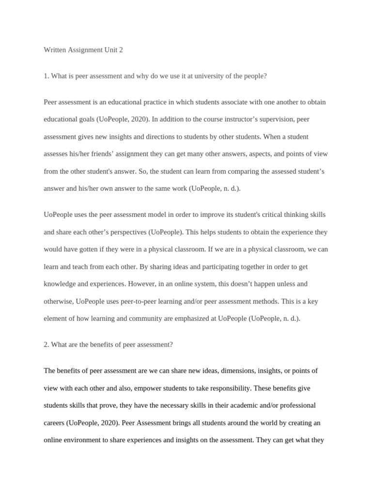 Written Assignment Unit 2 | PDF | Pedagogy | Career & Growth