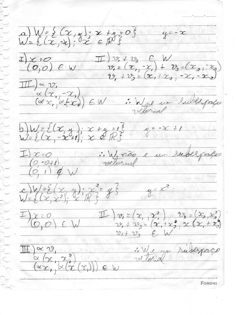 Algebra Linear - lista 2 | PDF