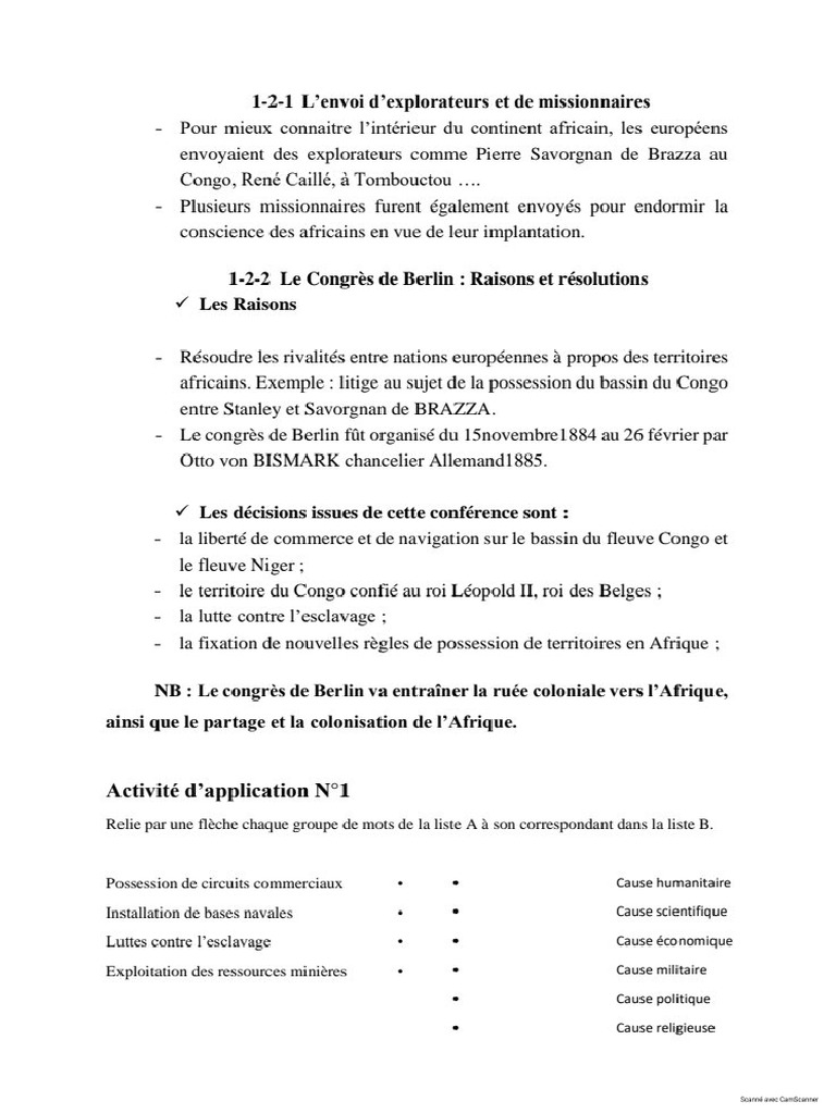 3ème H1 - Le Mouvement Impérialiste Et La Colonisation en Côte DIvoire | PDF