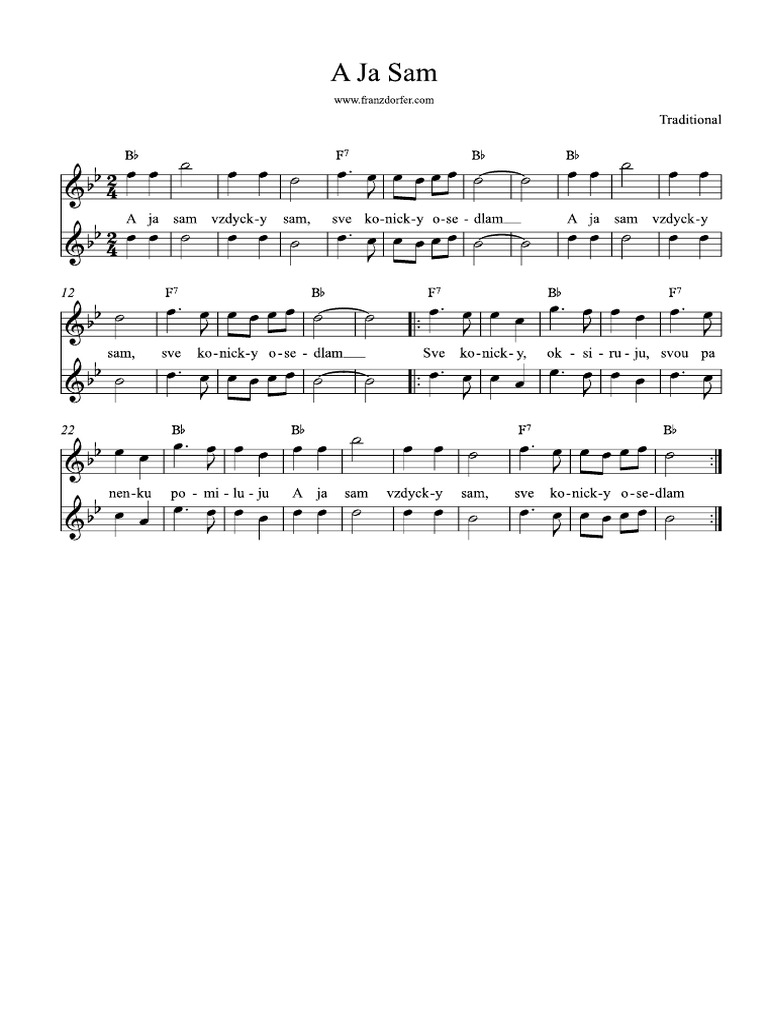 A Ja Sam - Partitur-Bb | PDF