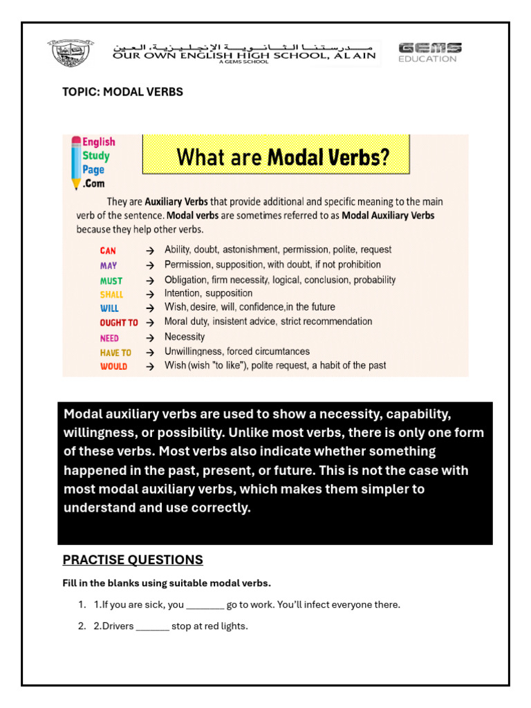 Modal Verb PDF | PDF