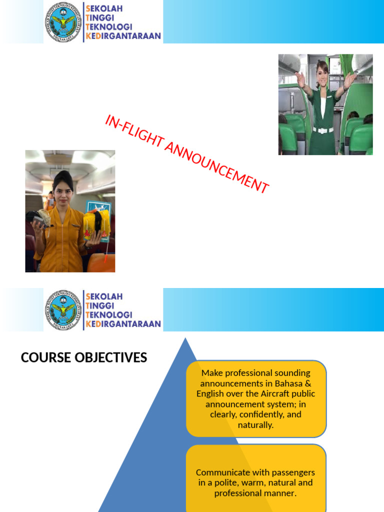 In-Flight Announcement | PDF