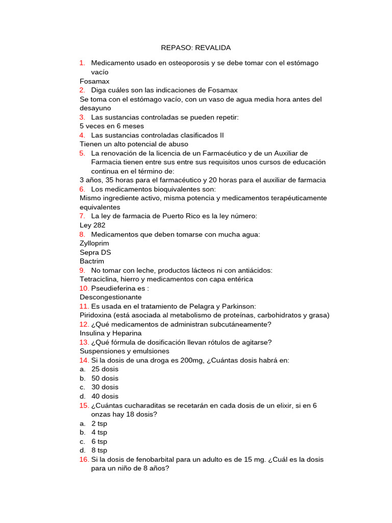 REPASO Revalida Puerto Rico | PDF
