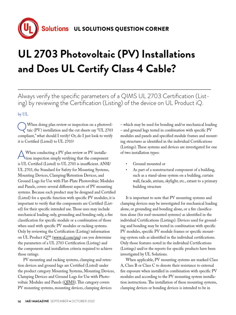 Sept Oct 2022 UL Question Corner FINAL | PDF
