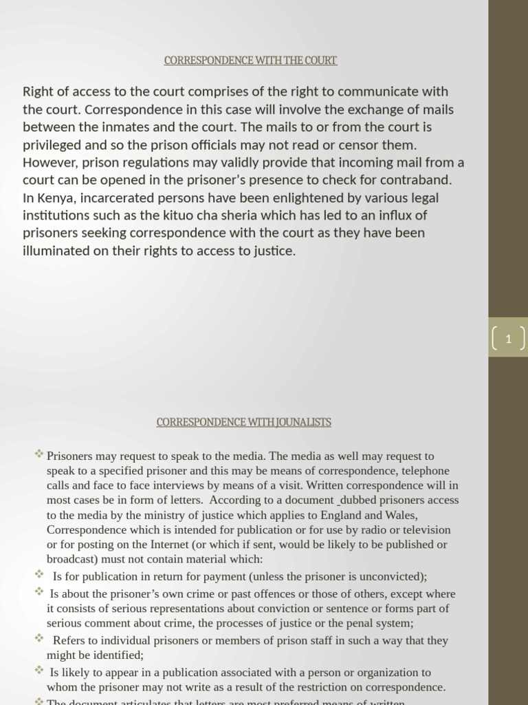 Prisoners' Correspondence | PDF