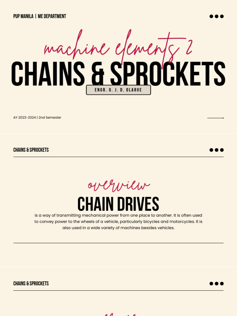 Chains and Sprockets | PDF