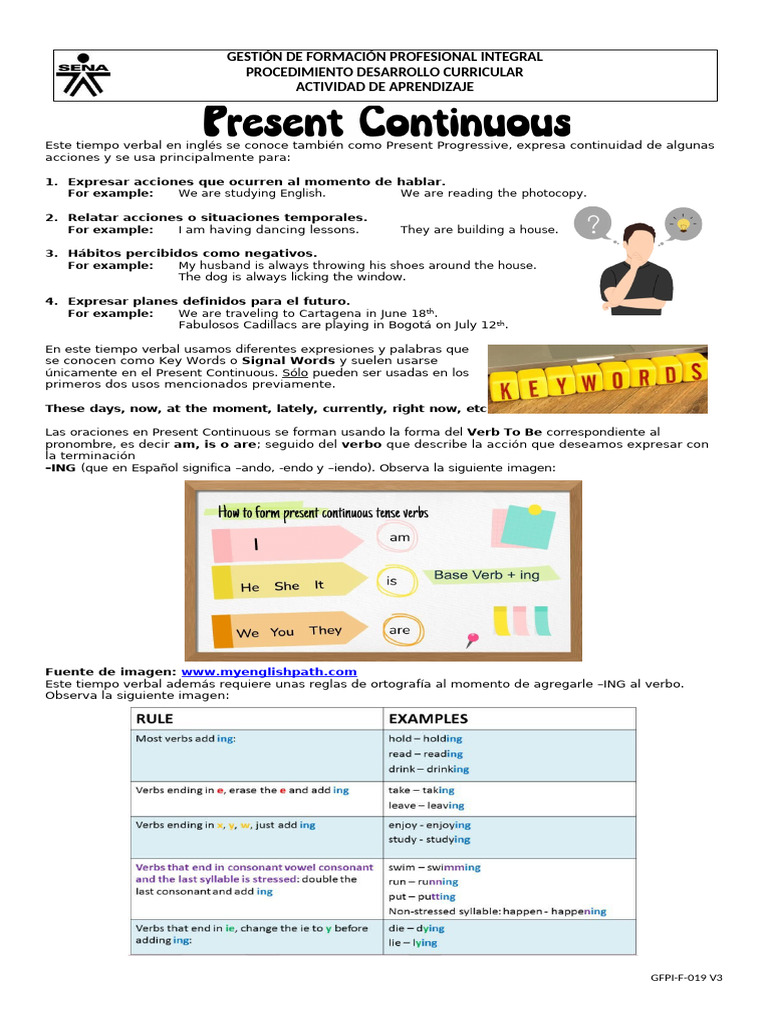 PRESENT CONTINUOUS (1) | PDF